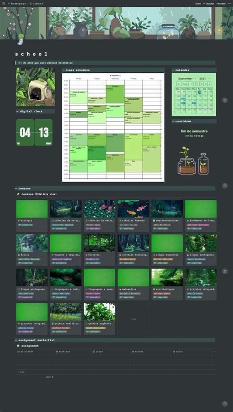 Notion Green Dark Setup Grüne ästhetik
