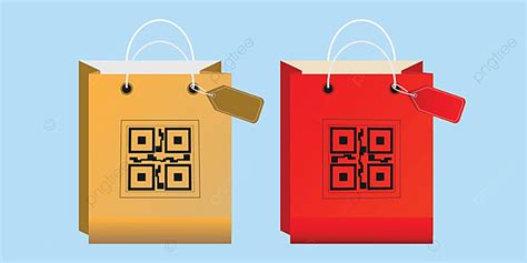 Qr Code Illustration Vector Hd Images Shopping Bag Icons With Qr Code Isolated On Background