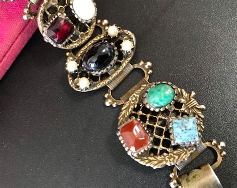 Vintage Rhinestone Bracelet 1950s 1960s Costume Collectible Jewelry