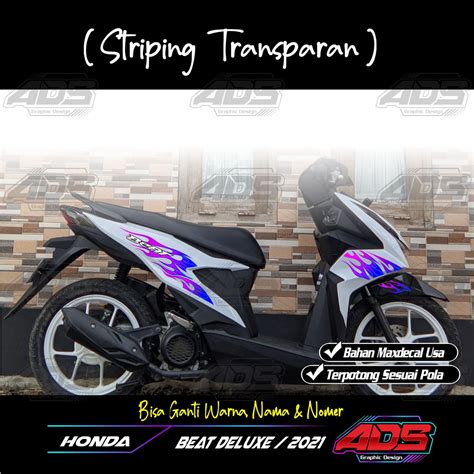 Jual Striping Beat Striping Beat Deluxe 2021 Fire Transparan Uv Bisa