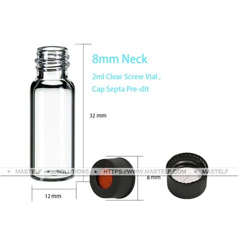 2ml 8 425 Clear Glass Vials And Screw Cap With Septum Ptfe Silicone