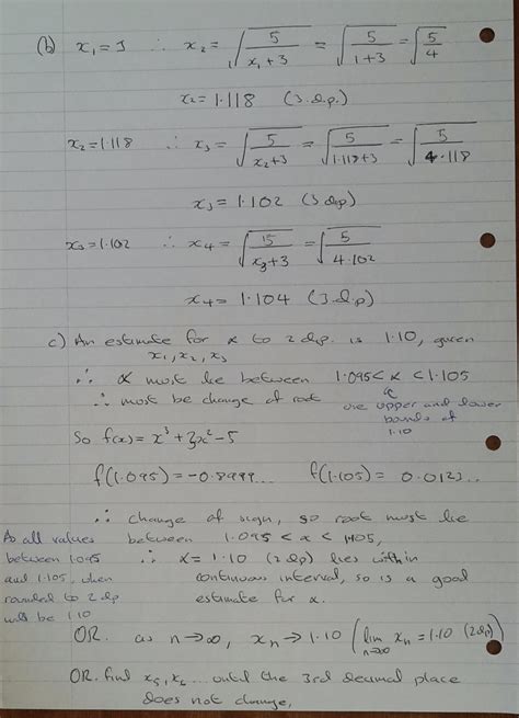A2 Numerical Methods Fixed Point Iteration Alevelmathematicsnotes