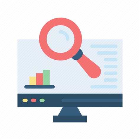 Seo Monitoring Supervision Analytics Report Graph Magnifier Perfomance Icon Download On