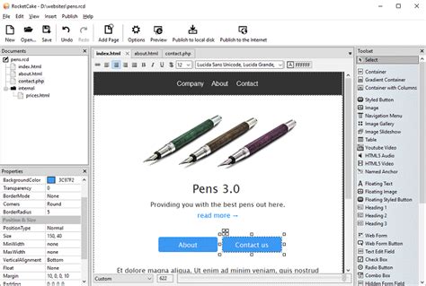 RocketCake Free Responsive Website Builder Software