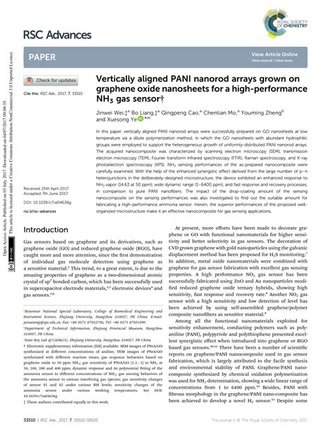 Pdf Vertically Aligned Pani Nanorod Arrays Grown On Graphene Oxide Nanosheets For A High