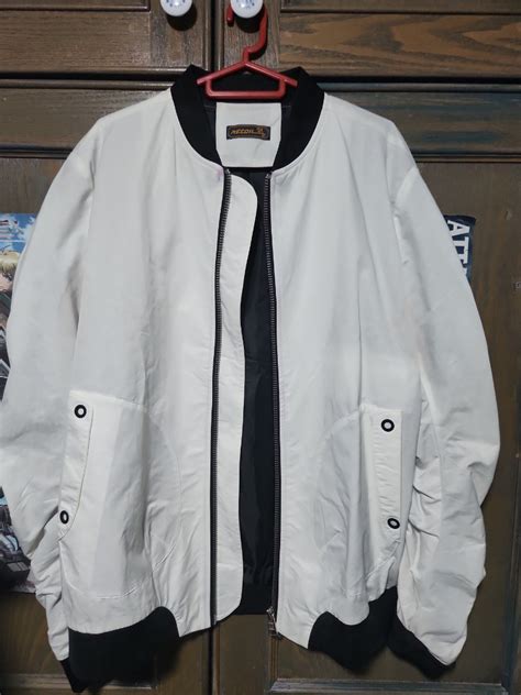 Bomber Jacket White Well Used Mens Fashion Coats Jackets And