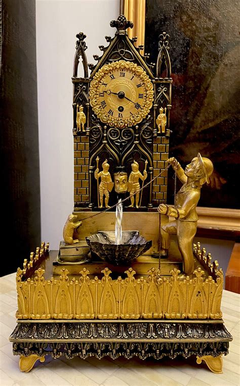Rare Antique French Bronze Automaton Automata Animation Clock Early