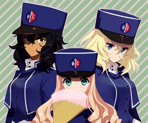 Safebooru 3girls Andou Girls Und Panzer Animalia Bangs Bc Freedom