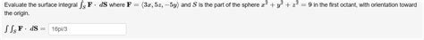 Solved Evaluate The Surface Integral Ss F DS Where F The Chegg Com