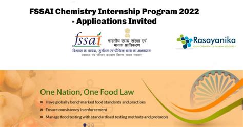 Fssai Chemistry Internship Program 2022 Applications Invited