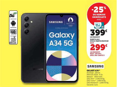 Promo Samsung Galaxy A34 Chez Hyper U ICatalogue Fr
