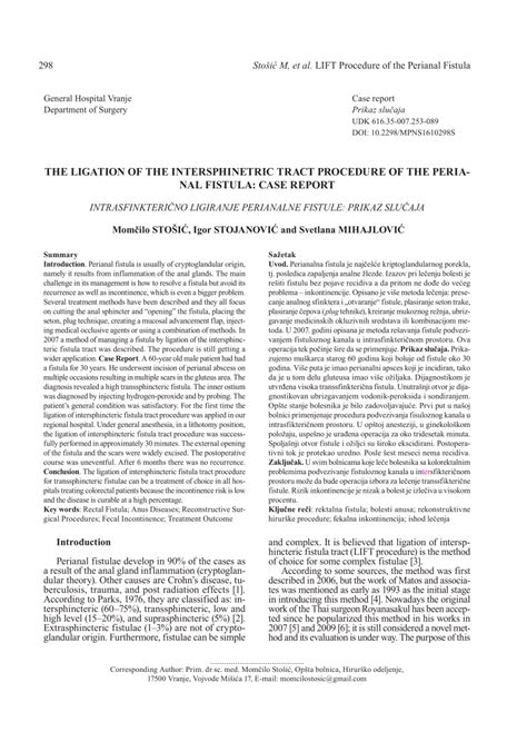 Pdf The Ligation Of The Intersphinetric Tract Procedure Of The