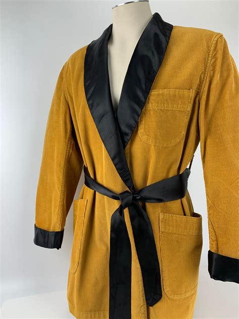 1950s 60 S Corduroy Robe Lounge Robe Smoking Jacket Etsy