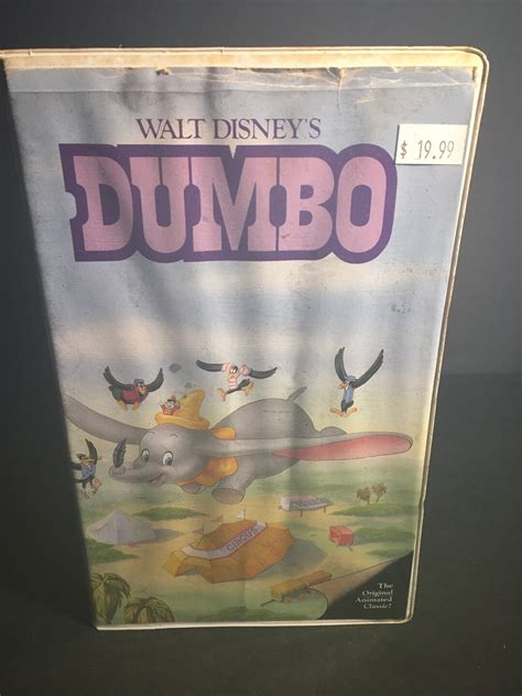 Walt Disneys Dumbo Vhs Black Diamond Pink Spine Rare Vcr Tape Etsy
