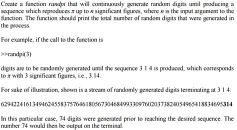 Solved Create A Function Randpi That Will Continuously Chegg Com