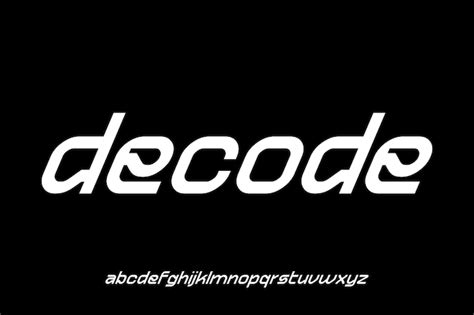 Premium Vector Decode Font Vector Display Futuristic Y2k Scifi