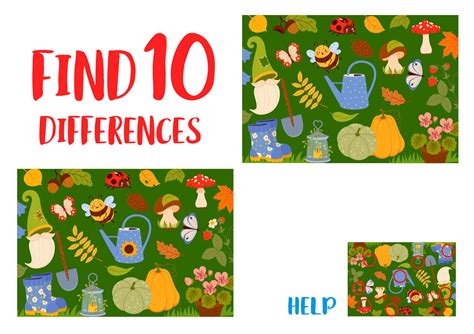 Find Ten Differences Between Plant Gnome Tools 46914876 Vector Art At Vecteezy