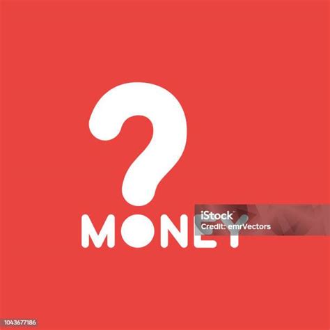 빨간색 바탕에 물음표와 함께 돈 단어의 벡터 아이콘 개념 개념에 대한 스톡 벡터 아트 및 기타 이미지 개념 교환 금융 Istock