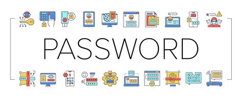 Password Protection Collection Icons Set Vector Illustration 19537700