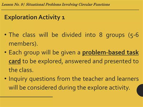 Lesson No 9 Situational Problems Involving Graphs Of Circular Functions Pptx