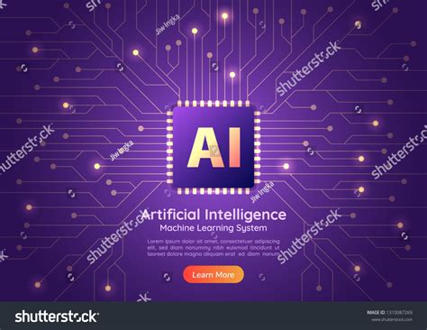 Web Banner Artificial Intelligence Ai Chip Stock Vector Royalty Free