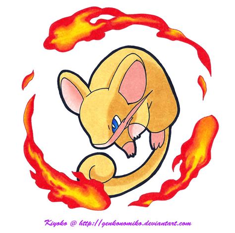 Shiny Rattata Used Flame Wheel By Genkonomiko On Deviantart