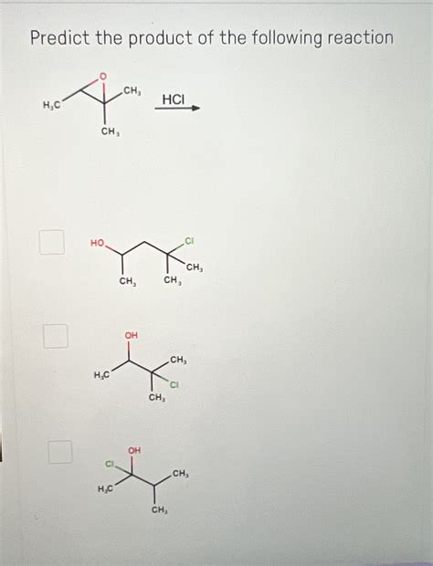 Predict the product of the following reaction | Chegg.com