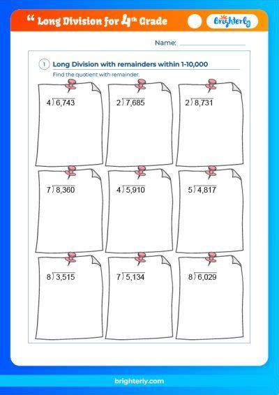 Master Long Division With Printable Worksheets Improve Math Skills