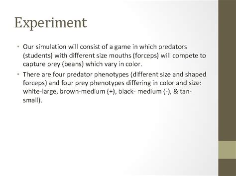 Predator Prey Lab Experiment Our Simulation Will Consist