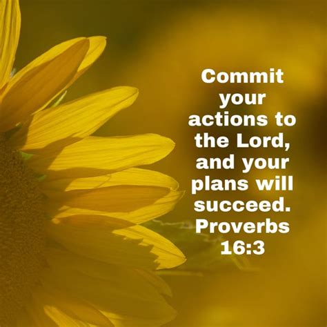 Proverbs 16 3 Commit Your Actions To The Lord And Your Plans Will