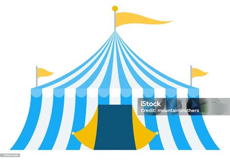 藍色條紋馬戲團帳篷向量圖示平面隔離向量圖形及更多事件圖片 事件 休閒活動 主題 傳統 Istock
