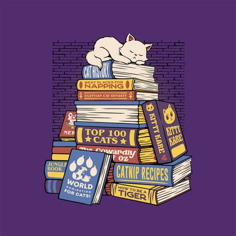 Cat Books Feline Library Mens Basic Tee Tobefonseca By Teefury