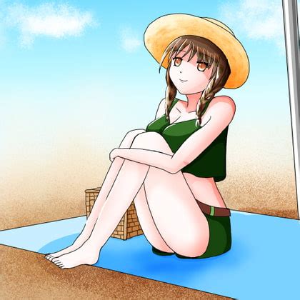 イラスト夏の海のひと時カフェブラウン おにかしま DLsite 同人