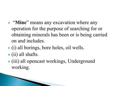 Mines Act 1952 Ppt New PPTX