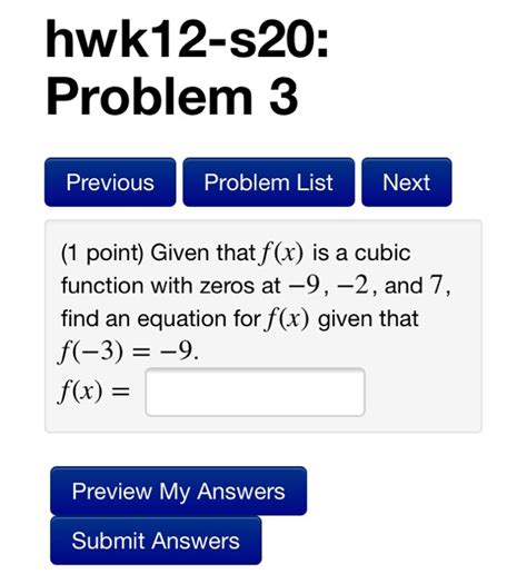 Solved Hwk12 S20 Problem 2 Previous Problem List Next 1