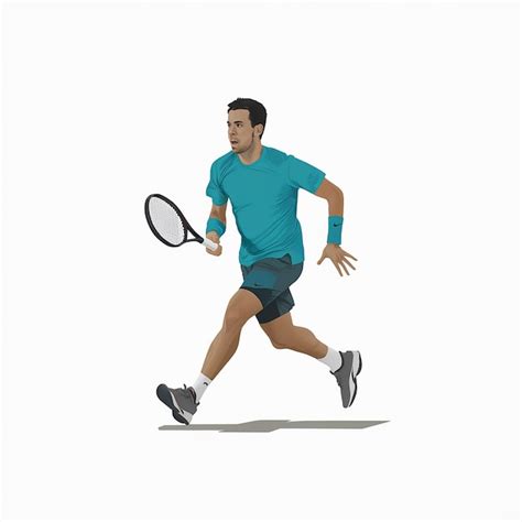 Male Tennis Player In Action Premium Ai Generated Vector