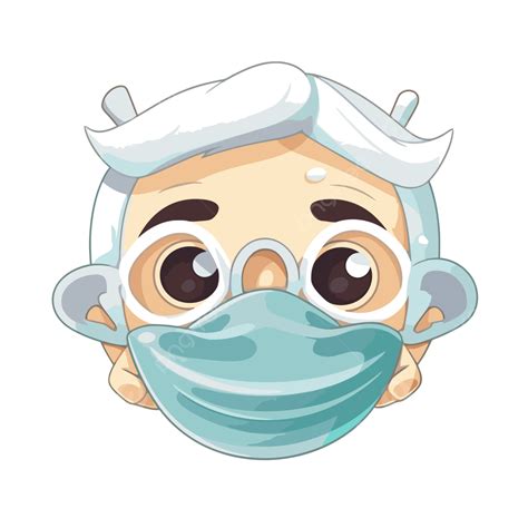 의료용 마스크를 쓴 나이든 여자의 애니메이션 만화 캐릭터 벡터 마스크 클립 아트 만화 Png 일러스트 및 벡터 에 대한