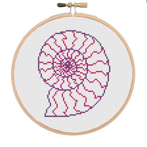 Ammonoid Fossil Cross Stitch Pattern Etsy