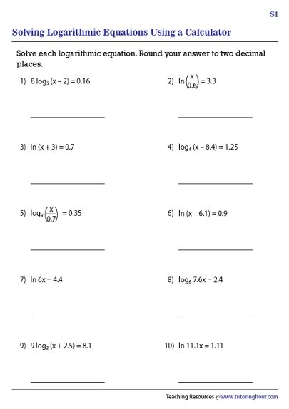 Algebra 2 Solving Logarithmic Equations Tessshebaylo