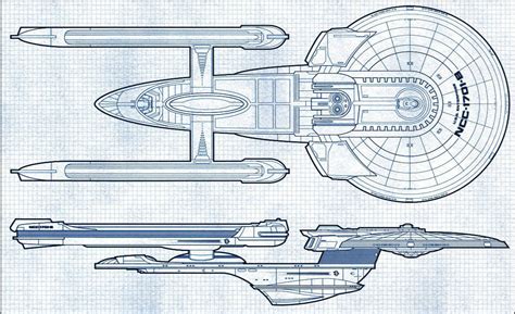 Starfleet Ships — Excelsior Class Refit Enterprise B Dorsal And