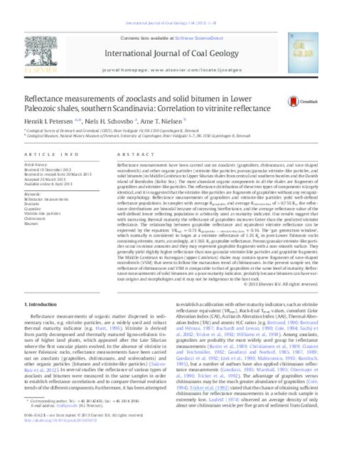 Pdf Reflectance Measurements Of Zooclasts And Solid Bitumen In Lower