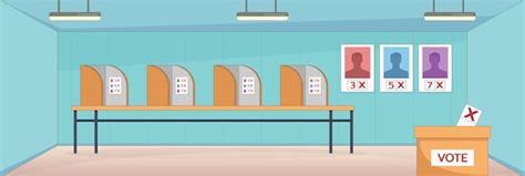 Premium Vector Cute And Nice Design Of Polling Station With Furniture