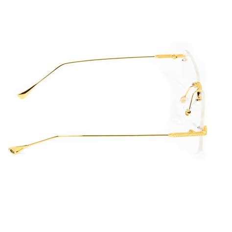 Accessories Mens Designer Clear Lens Luxury Gold Frame Hip Hop Retro