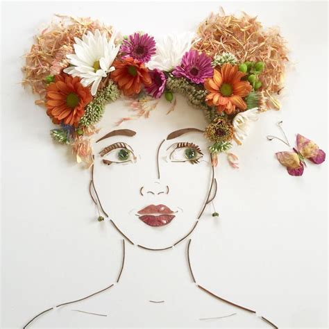 I Balance Twigs And Flowers To Create Intricate Portraits Out Of Mother
