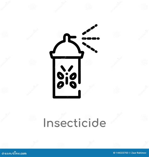 Outline Insecticide Vector Icon Isolated Black Simple Line Element