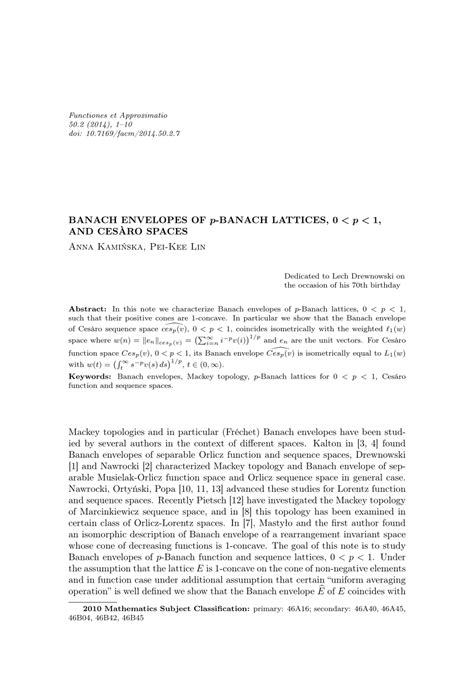 PDF Banach Envelopes Of P Banach Lattices