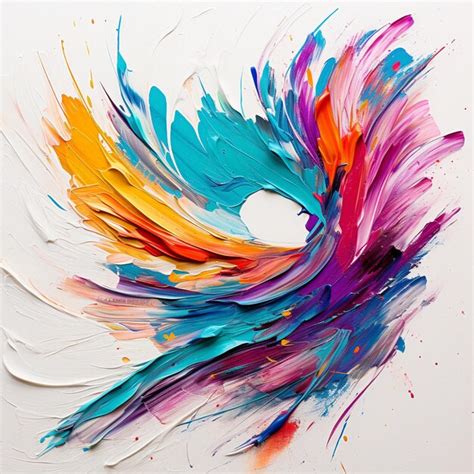 Premium Ai Image Vibrant Brushstroke On White Canvas