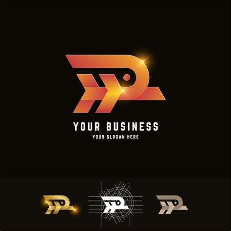 Premium Vector Letter Hr Or Hpr Monogram Logo With Grid Method Design