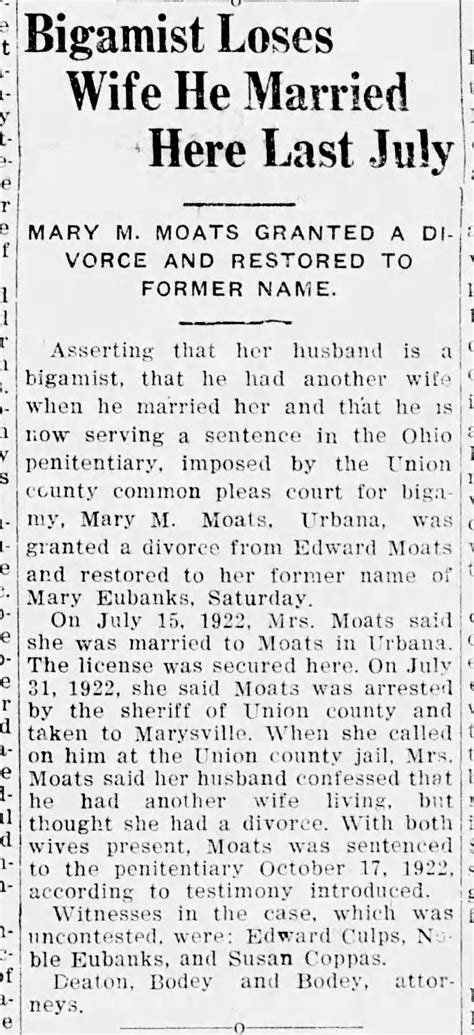 Edwin Moats Bigamist ™