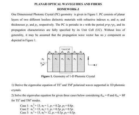 Solved Planar Optical Waveguides And Fibers Homework 3 One